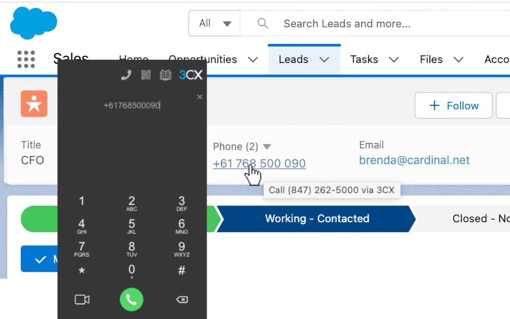 Salesforce integration with Cloud Phone System